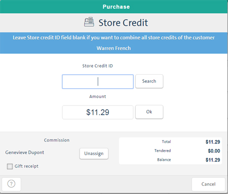 Processing a Store Credit Payment