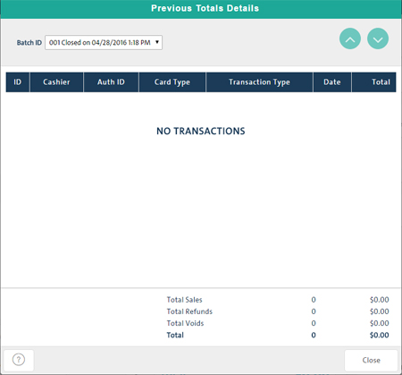 Previous Batch Details Report