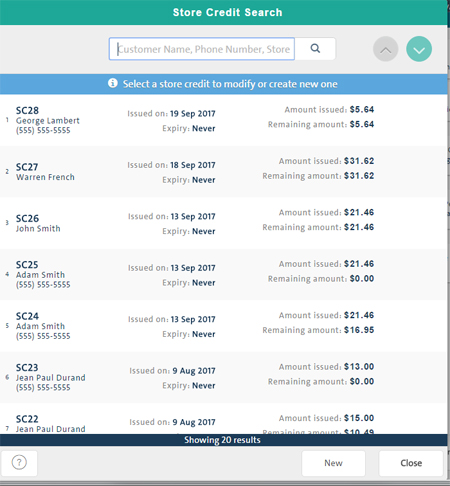 Viewing and Editing Store Credit Details